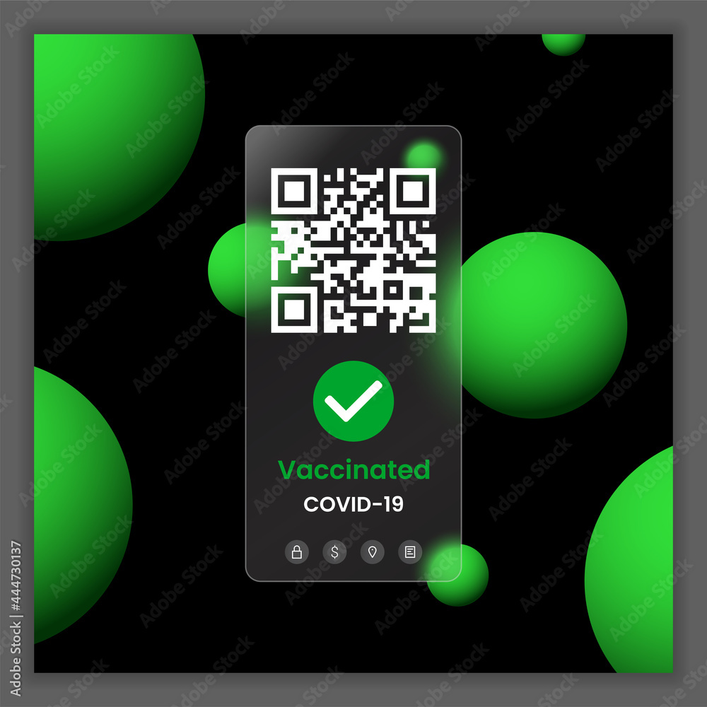 Mobile phone mockup with qr code and vaccination certificate covid 19 ...
