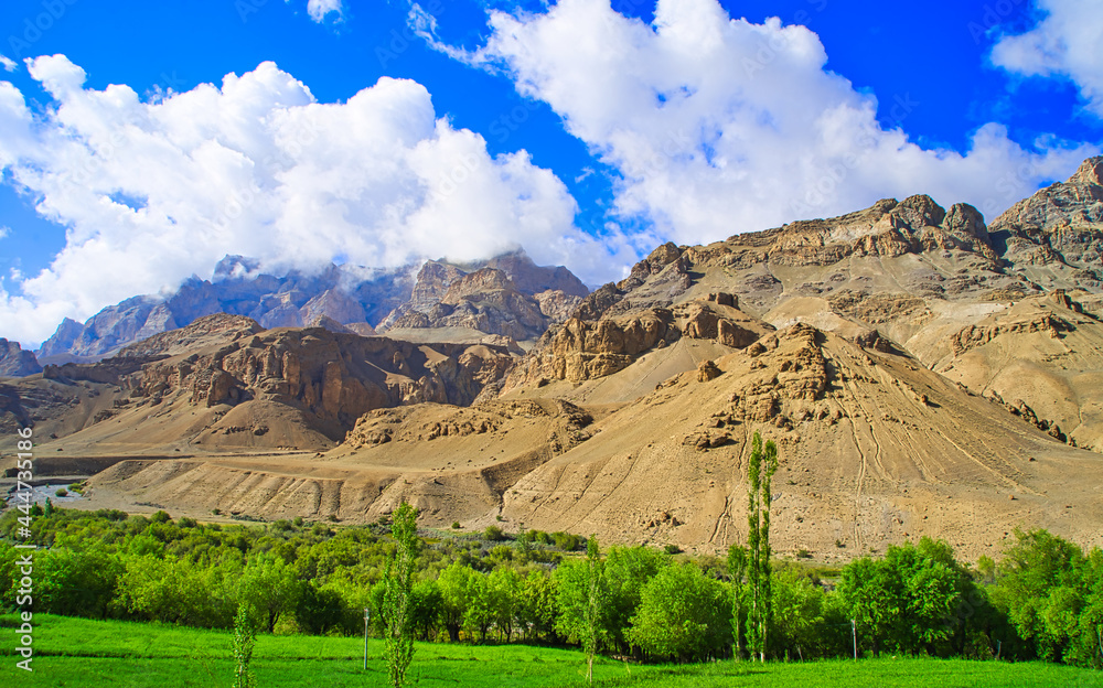 Beautiful natural scenery. The mountain range is the structure of the ...