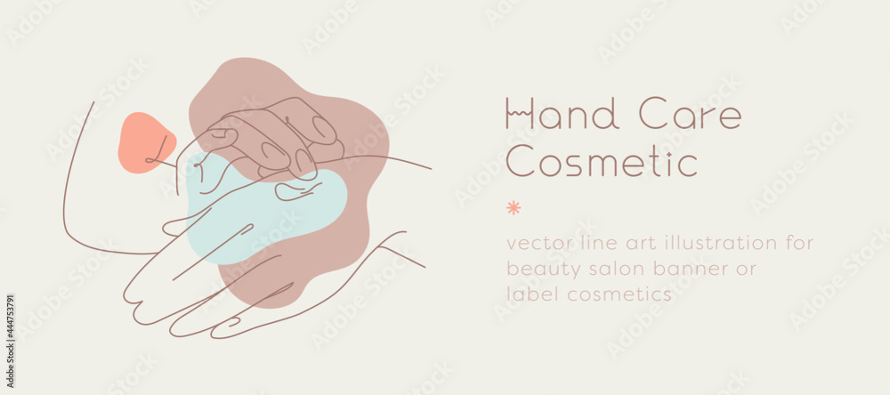 Beauty and fashion concept. Female hand care illustration in minimal ...
