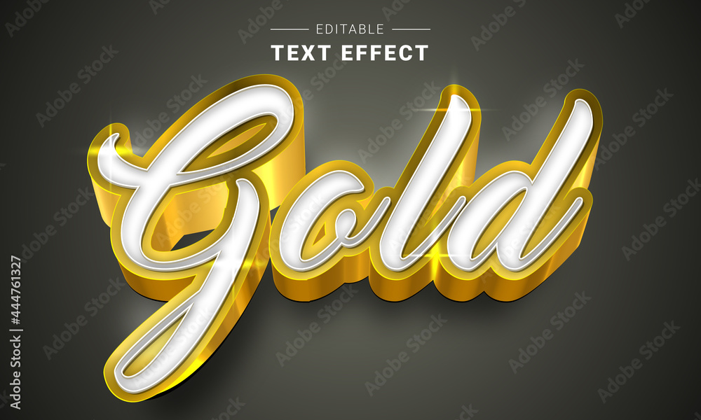 Editable text style effect - Gold text style theme. Stock Vector ...