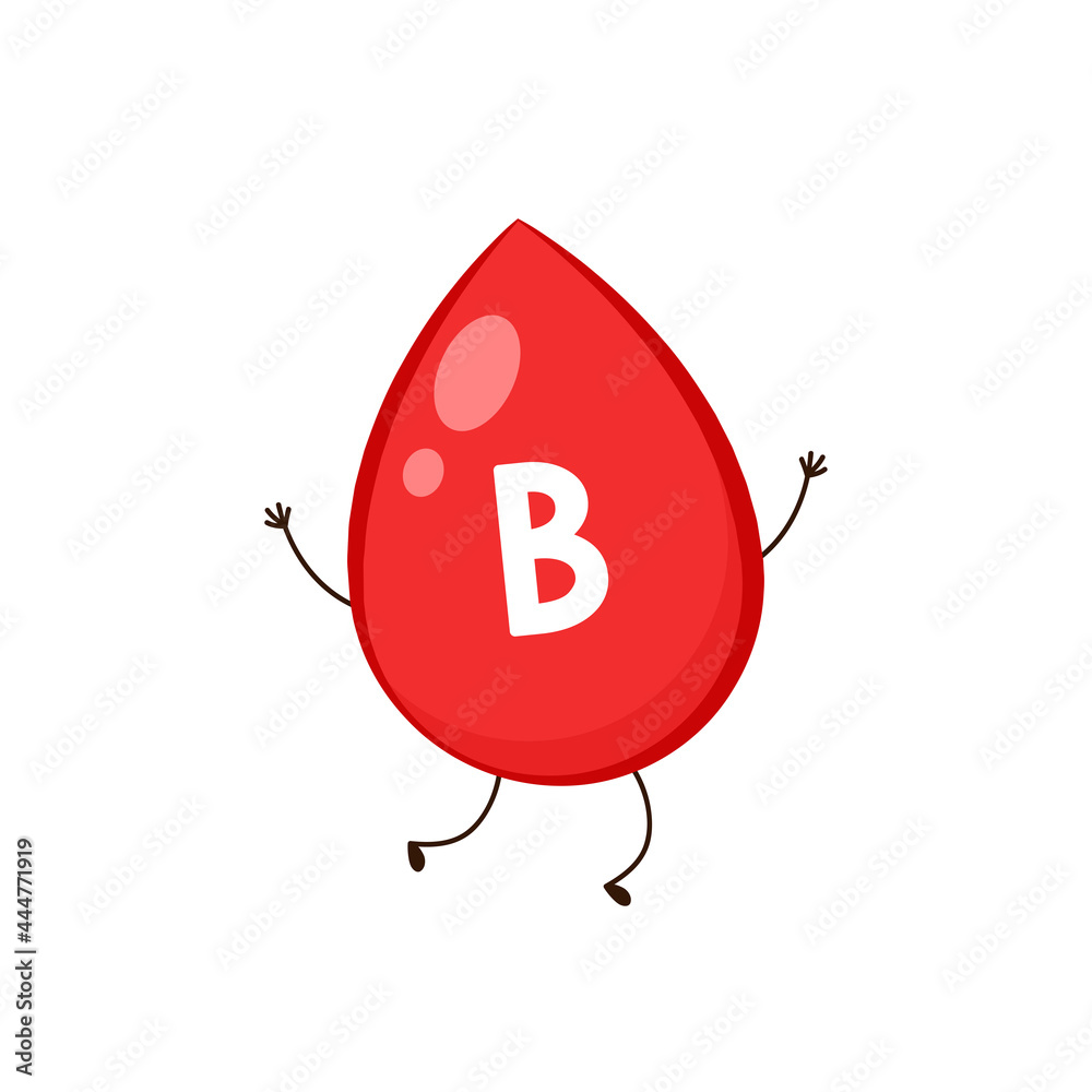 Blood group B cartoon. Character blood types characters in different ...