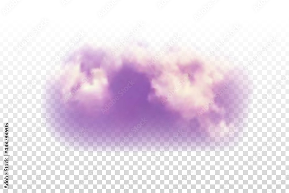 Vector realistic isolated purple cloud for template decoration and ...