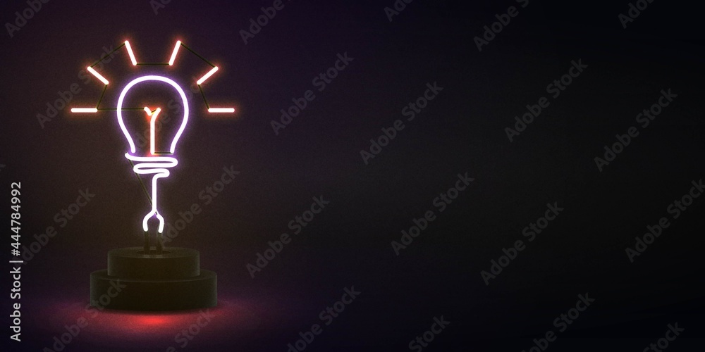 Vector realistic isolated neon sign of Bulb logo for decoration and ...