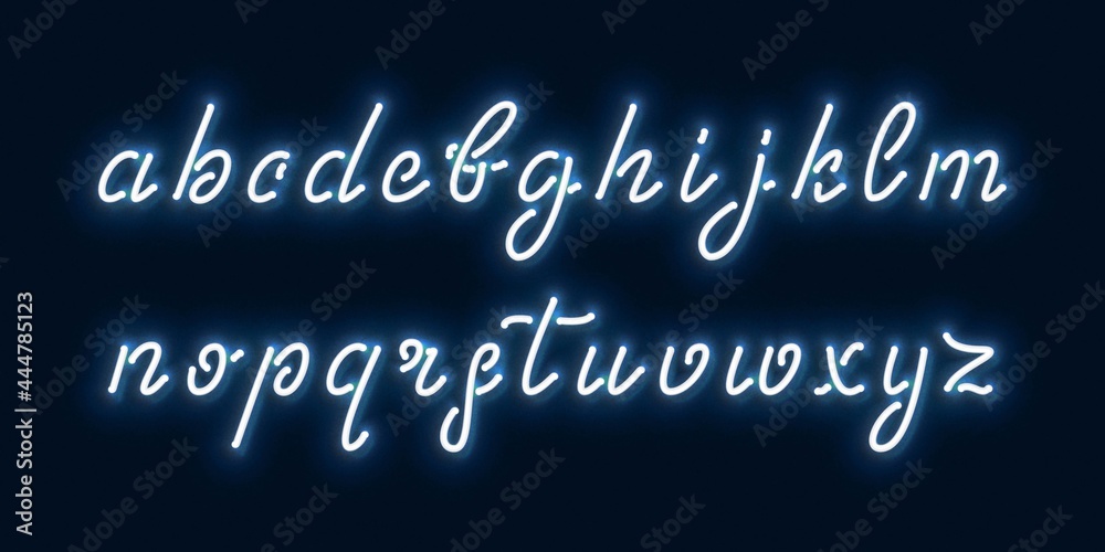 Vector realistic isolated Neon Cursive Font for template decoration and ...