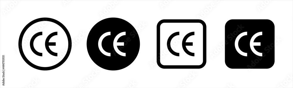 CE mark icon set. Isolated vector certificate mark. Sign symbol ...