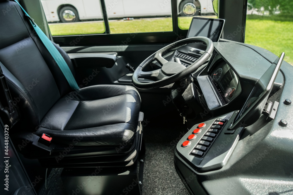 Intercity bus dashboard equipped with a video surveillance system ...