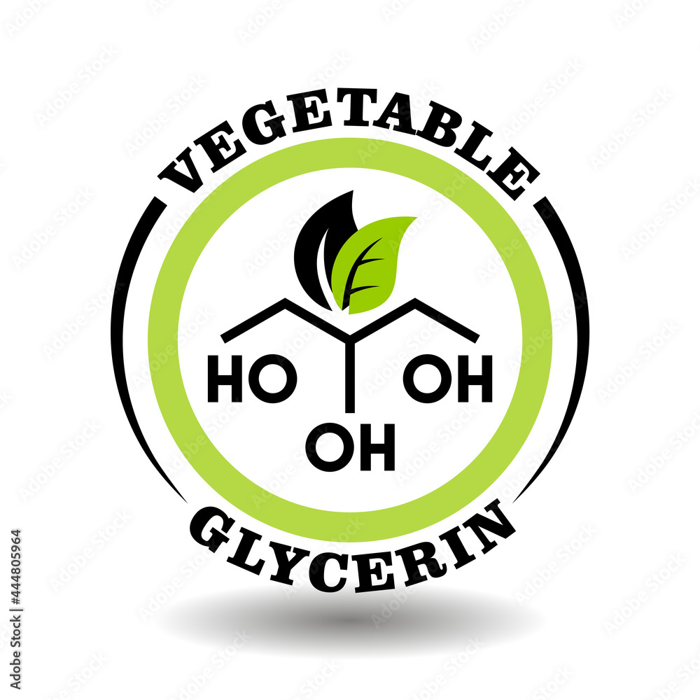 Vetor de Creative round icon Vegetable Glycerine with chemical formula ...