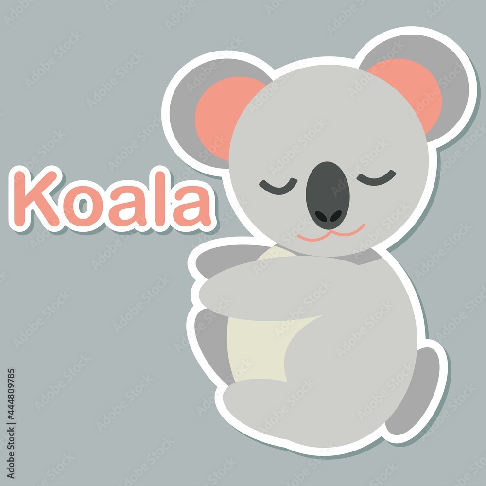Cute Koala vector illustration ready to print for kids learning animal ...