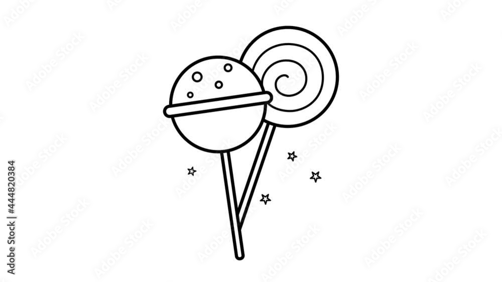 Animation with lollipop, bonbon with alpha channel. Food icon ...