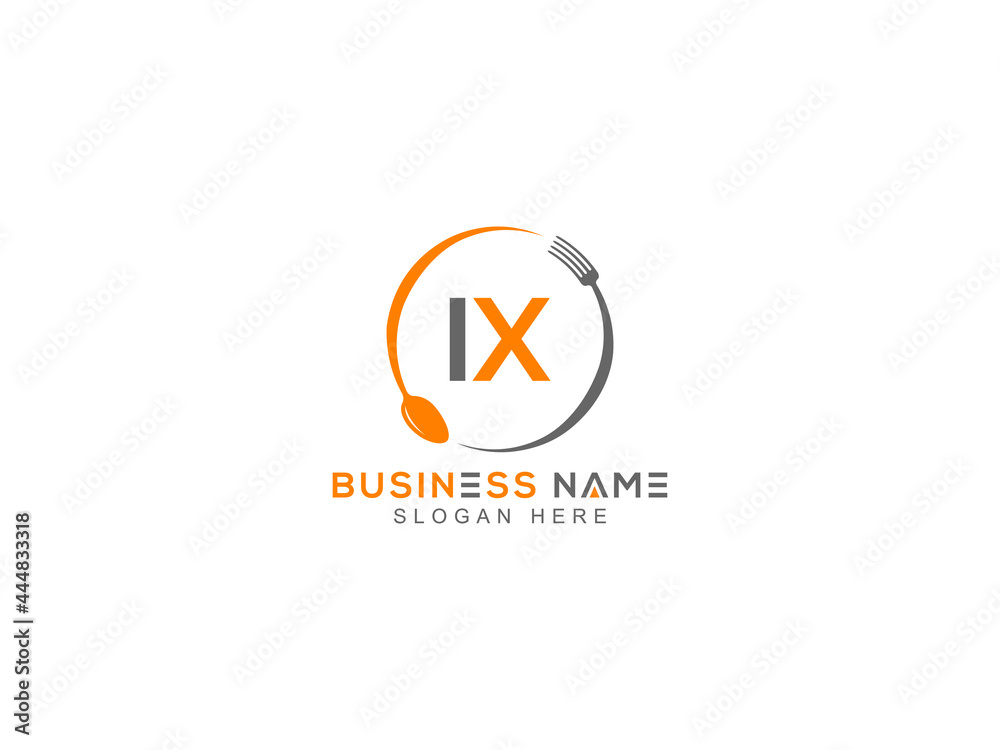 Vetor de Letter IX Logo, restaurants ix logo icon with line style knife ...