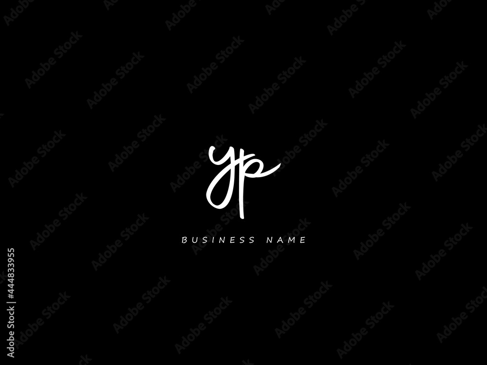 Letter YP Logo, Black signature yp logo icon vector image for business ...