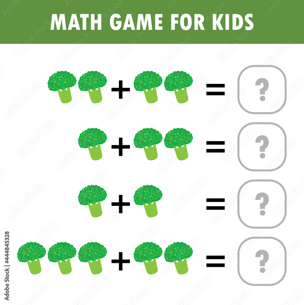 Mathematics educational game for children. Learning counting, addition ...