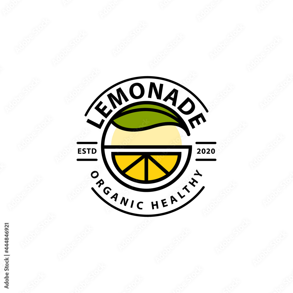 Lemon fruit emblem logo design. Lemon fruit fresh colorful logo vector ...