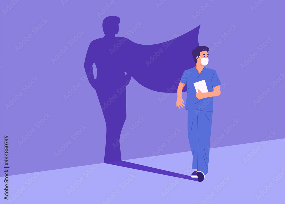 Doctor or nurse as hero in pandemic era Stock Vector | Adobe Stock