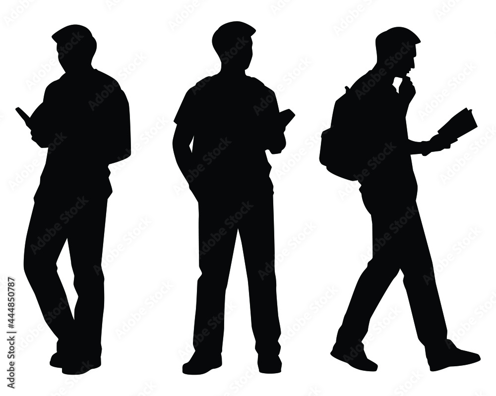 Student With Books Silhouette