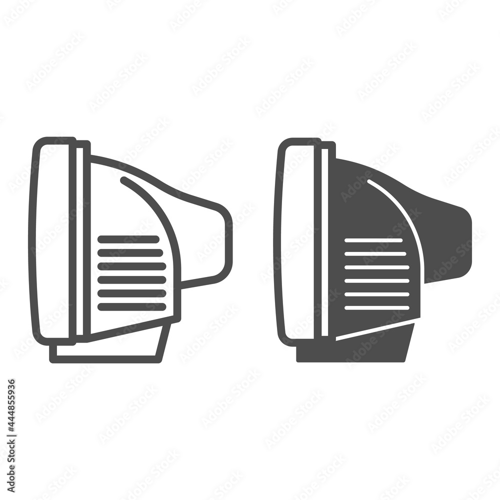 tv side view line and solid icon, monitors and TV concept, cathode ray ...