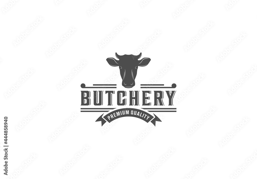 Butchery - logo concept. Butcher shop logo. in white background Stock ...