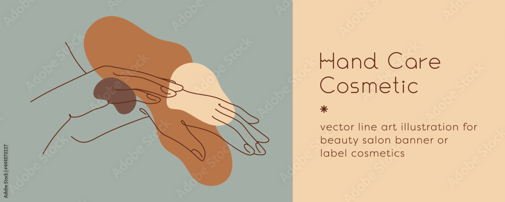 Beauty and fashion concept. Female hand care illustration in minimal ...