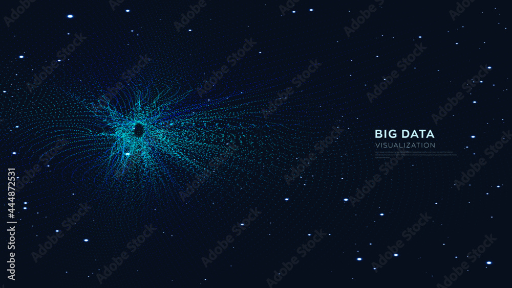 Abstract Particle 3d Background Element Hi Tech And Big Data Algorithms Visualization Vector