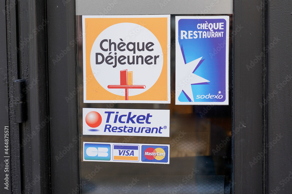 Ticket Restaurant Edenred brand cheque dejeuner logo and text cheque ...