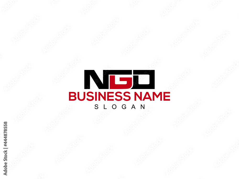 Letter NGO Logo Icon Vector Image Design For Company or Business Stock ...