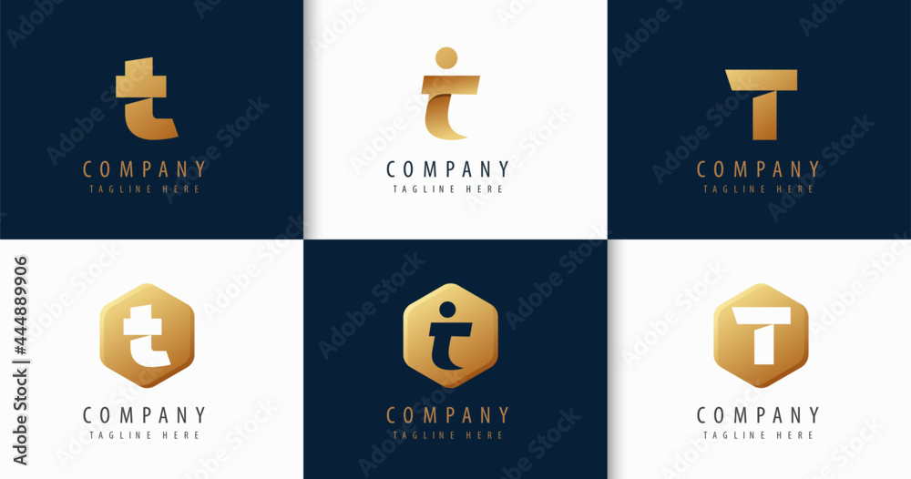 Set of creative letter T logo design template collection Stock Vector ...