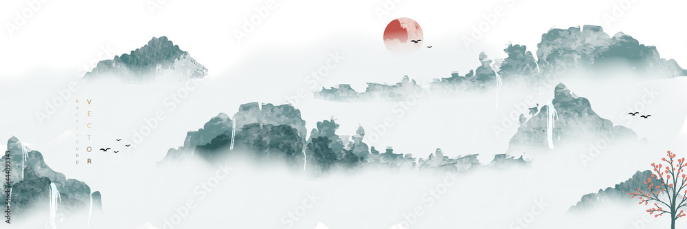 landscape Asian background ,Oriental Chinese and Japanese style ...