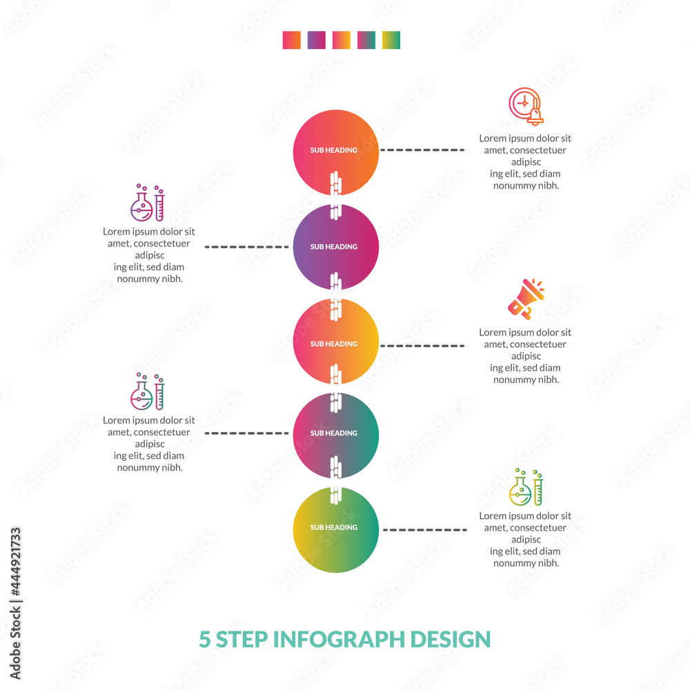 5 options or steps infographics. Can be used for process diagram ...