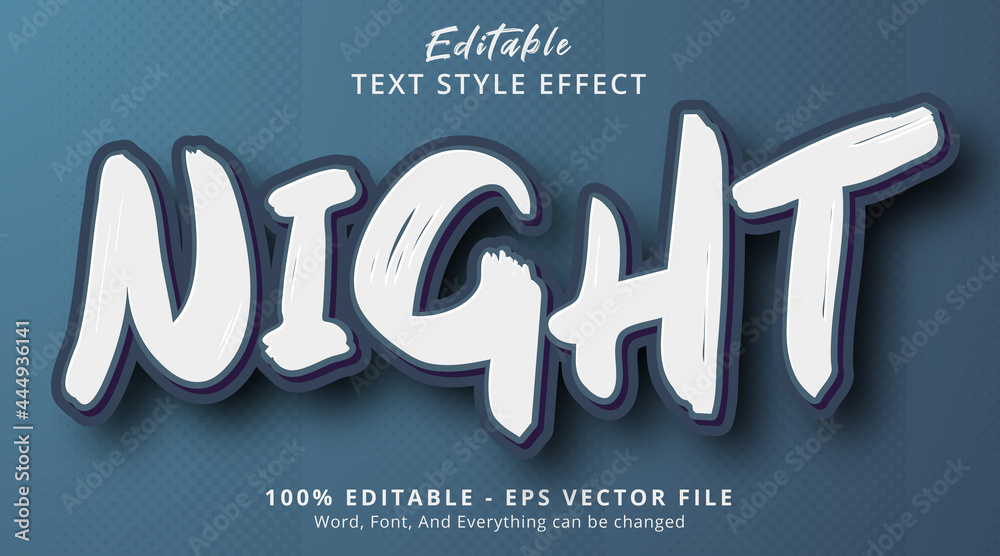 Editable text effect, Night text with simple color combination effect ...