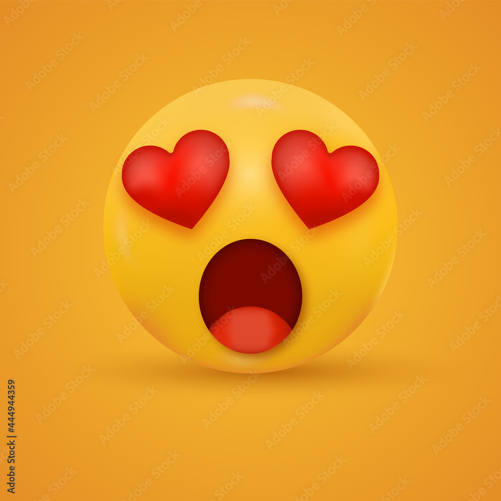cute emoji face with heart eyes or Loving eyes emoji - wow love ...