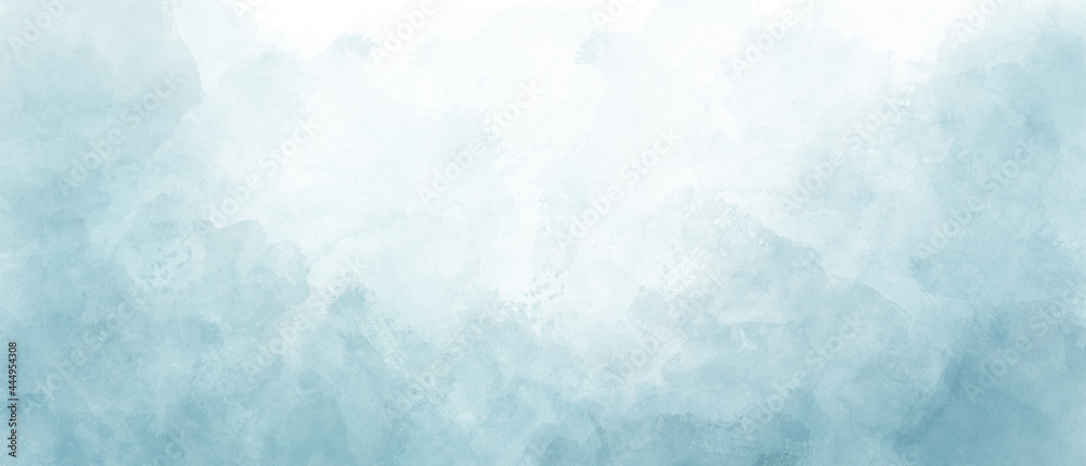 blue green sky watercolor background with clouds texture Stock ...