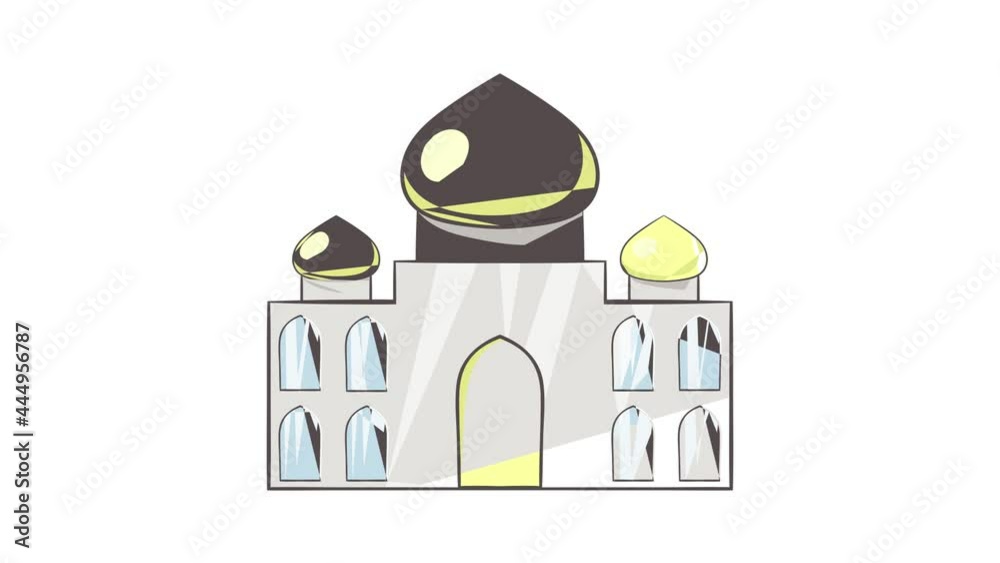 Taj Mahal, India icon animation cartoon best object isolated on white ...