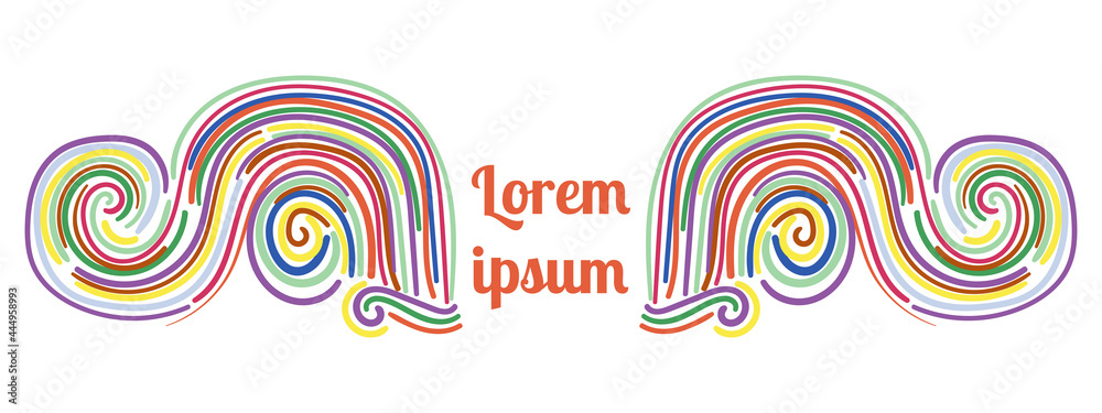 Abstract colorful curly element for design, swirl, curl, divider ...