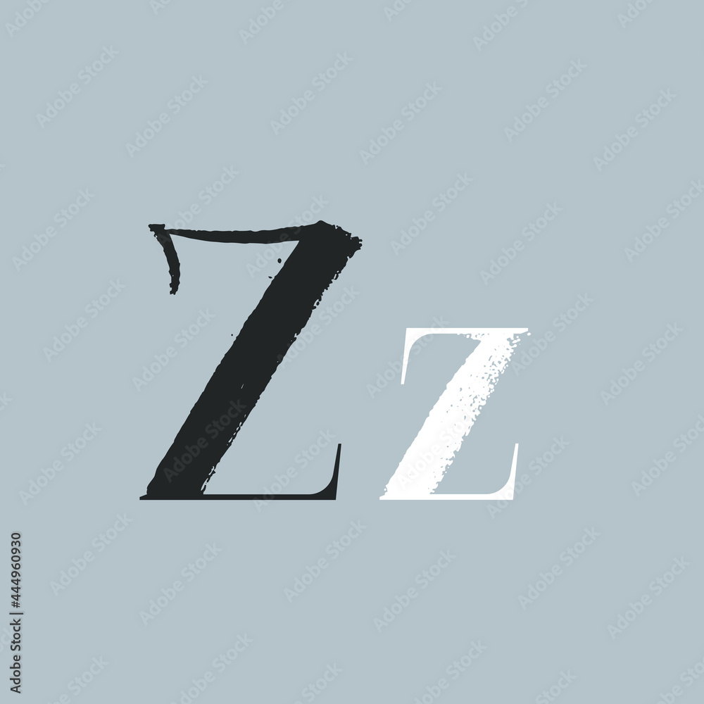 Letter Z with dry brush stroke and serif. Stock Vector | Adobe Stock