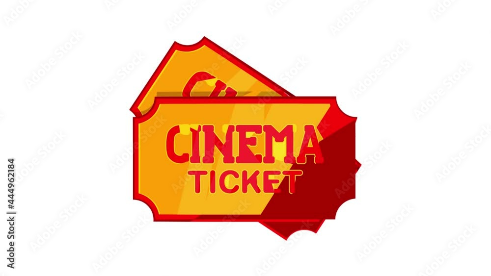 Movie ticket icon animation cartoon best object isolated on white ...