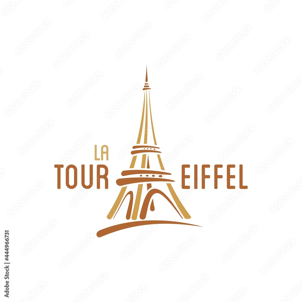 Eiffel Tower Logo Design Vector Image Stock Vector | Adobe Stock
