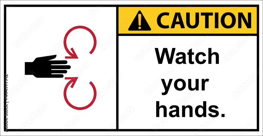 Beware of the danger of spindle rotation.,Caution Sign Stock Vector ...