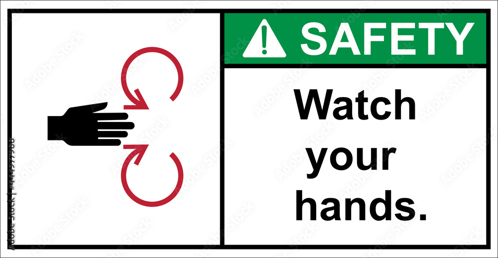 Beware of the danger of spindle rotation.,Safety Sign Stock Vector ...