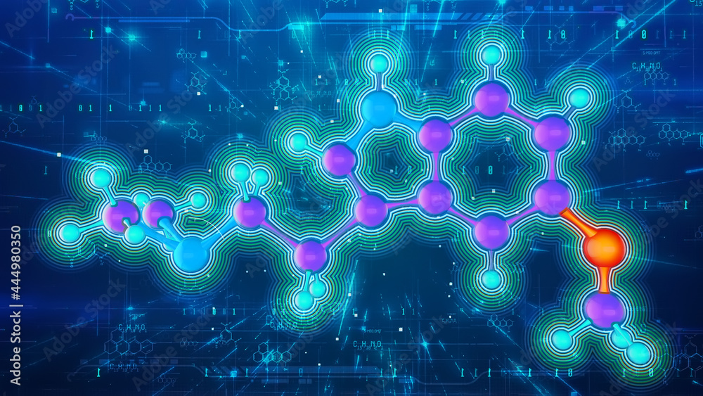 5-MeO-DMT (5-methoxy-N,N-dimethyltryptamine), physically accurate ...