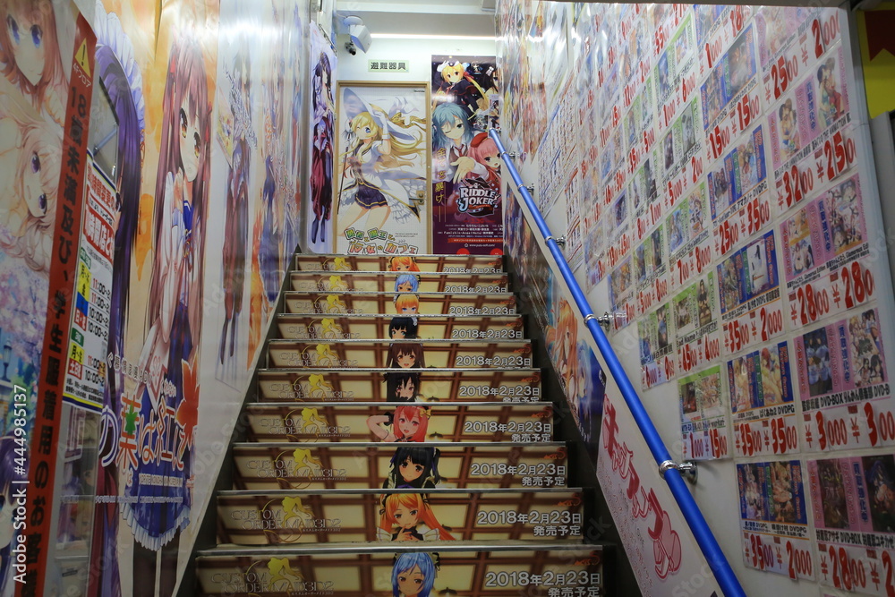Tokyo,Japan; January 18 2018:the comic book store in Akihabara, Tokyo ...