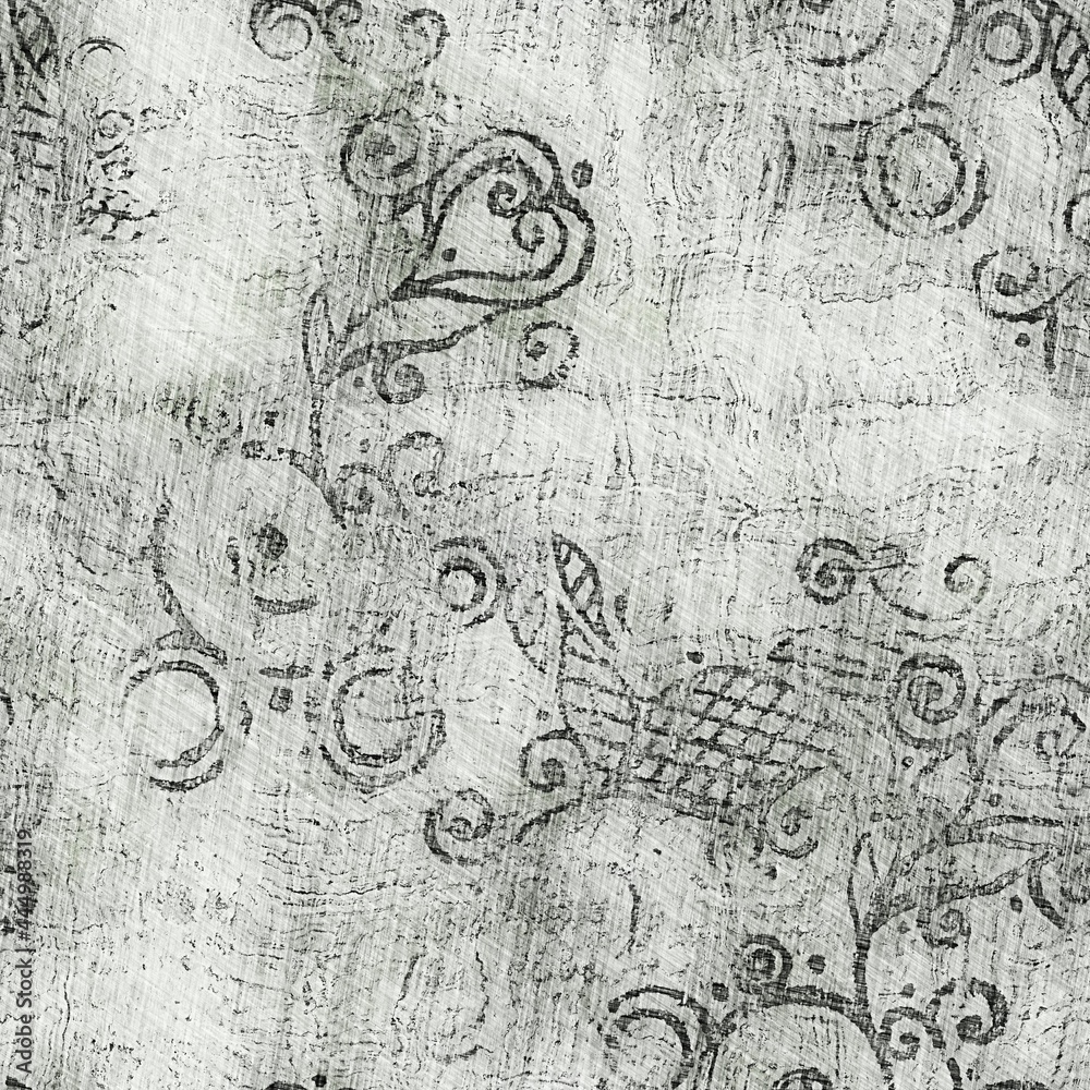 Seamless hand drawn pencil sketch pattern for surface print. High ...