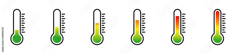 Thermometer icon set. temperature symbol, temperature sign. vector ...