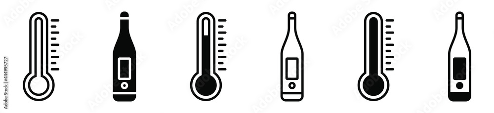 thermometer icon set, Electronic thermometer. vector illustration Stock ...