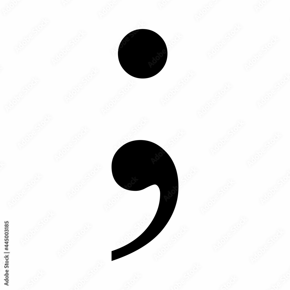 Semicolon sign illustration Stock Vector | Adobe Stock