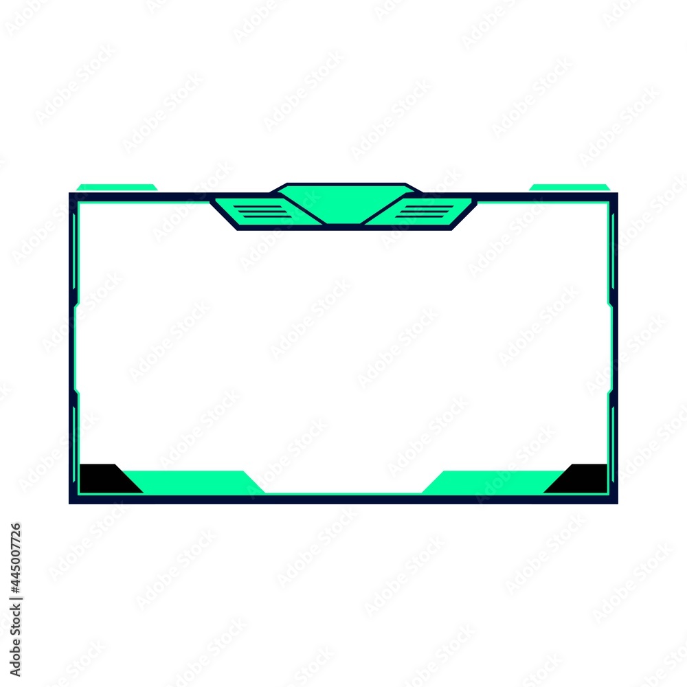 Gaming overlay frame for live streamers, vector design. Gaming frame ...