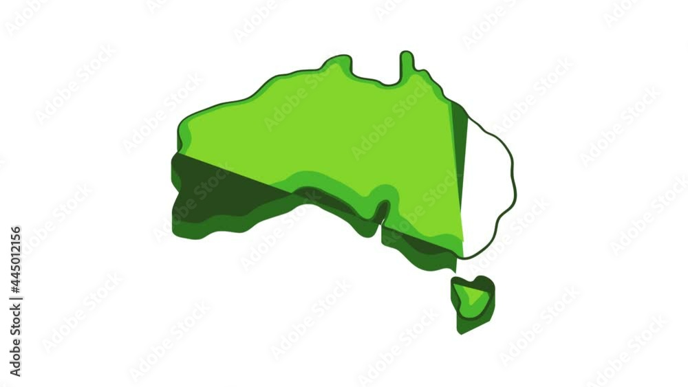 Australia map icon animation cartoon best object isolated on white ...