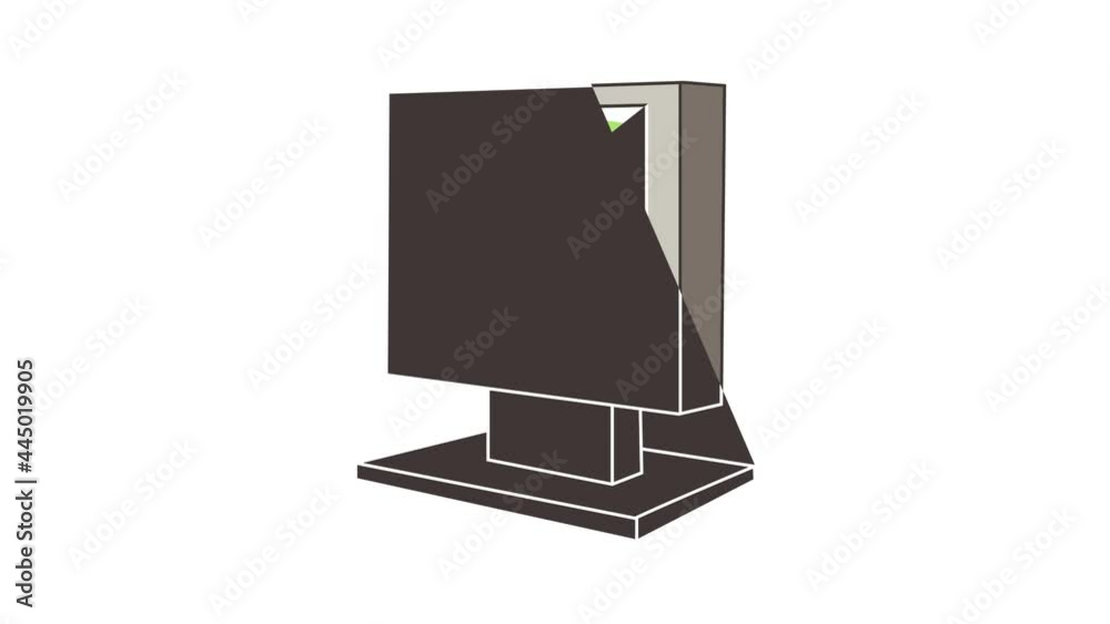 Monitor icon animation cartoon best object isolated on white background ...