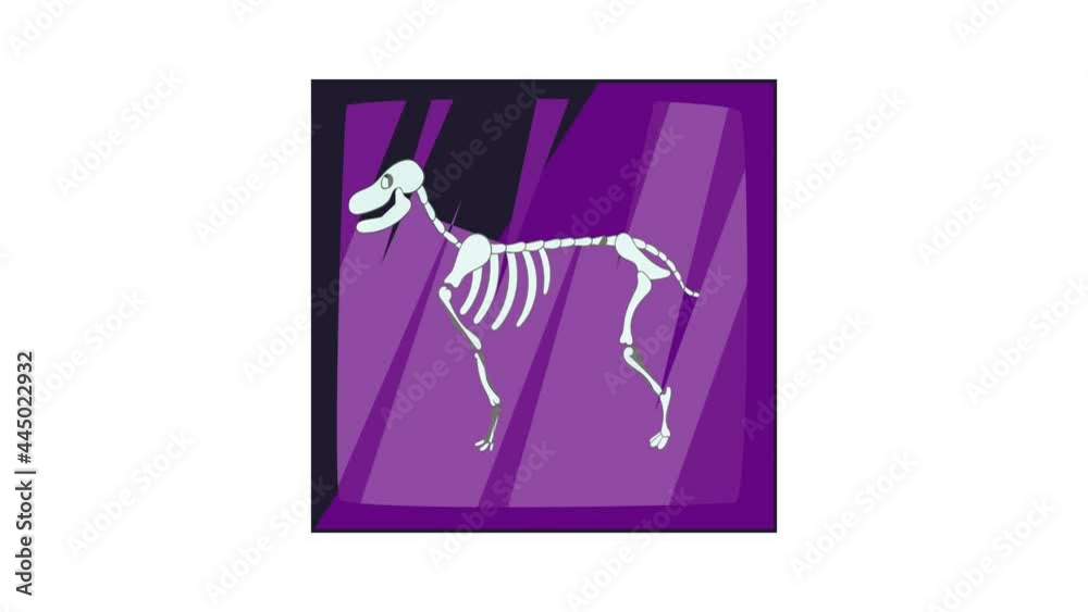 Dog skeleton icon animation cartoon best object isolated on white ...