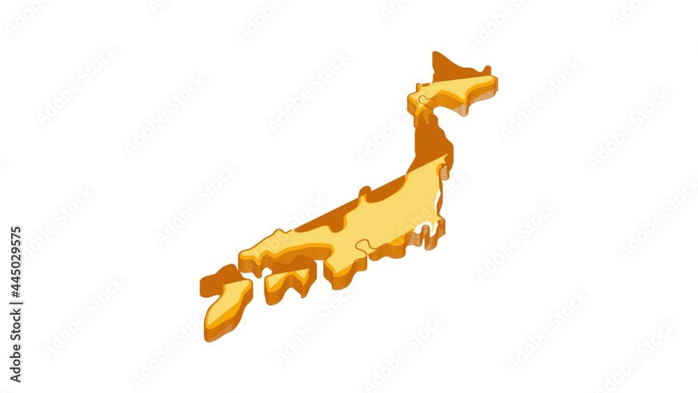 Map of Japan icon animation cartoon best object isolated on white ...