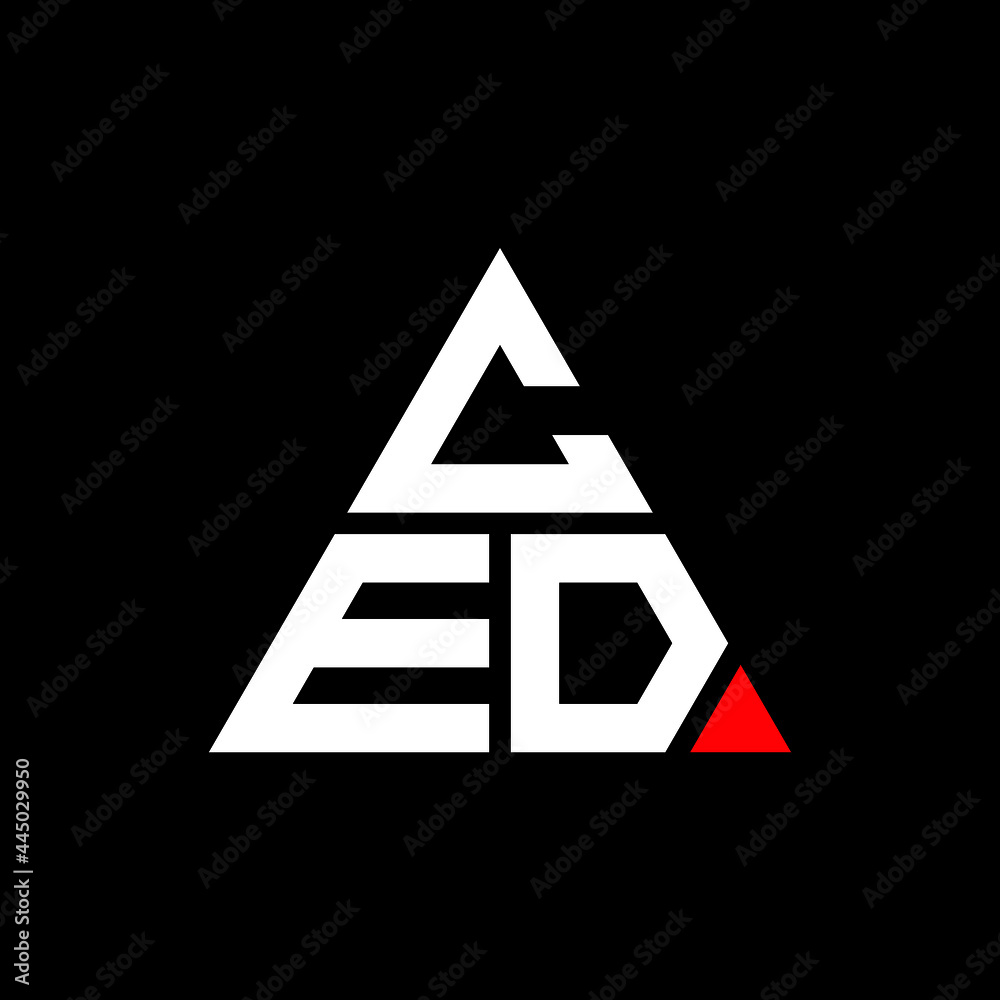 CED triangle letter logo design with triangle shape. CED triangle logo ...